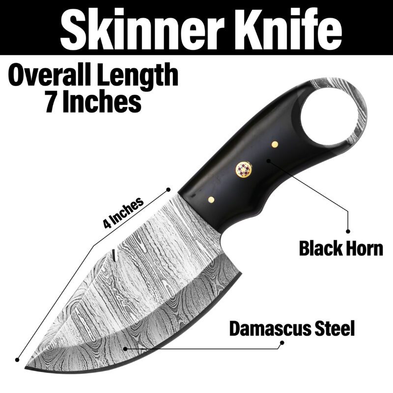 Damascus Skinner Knife - BazaarLimited
